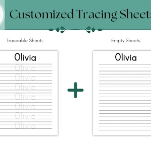 Custom Name Handwriting Practice Tracing Sheet for Kids - Personalized ...
