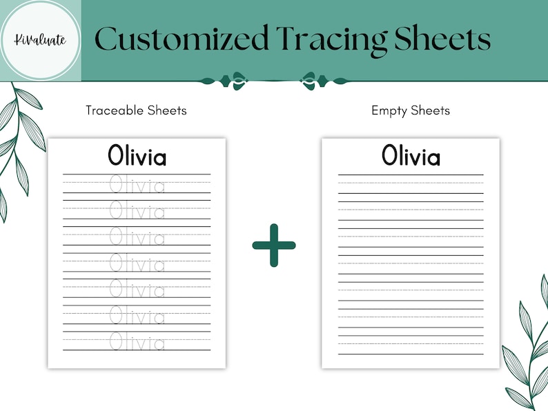 Custom Name Handwriting Practice Tracing Sheet for Kids - Personalized ...