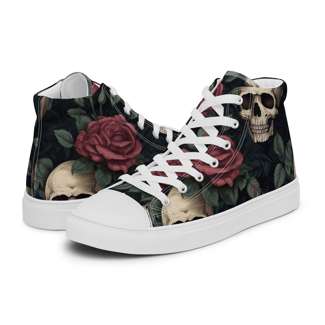 Walk as Romans skulls and Roses Sneakers - Etsy