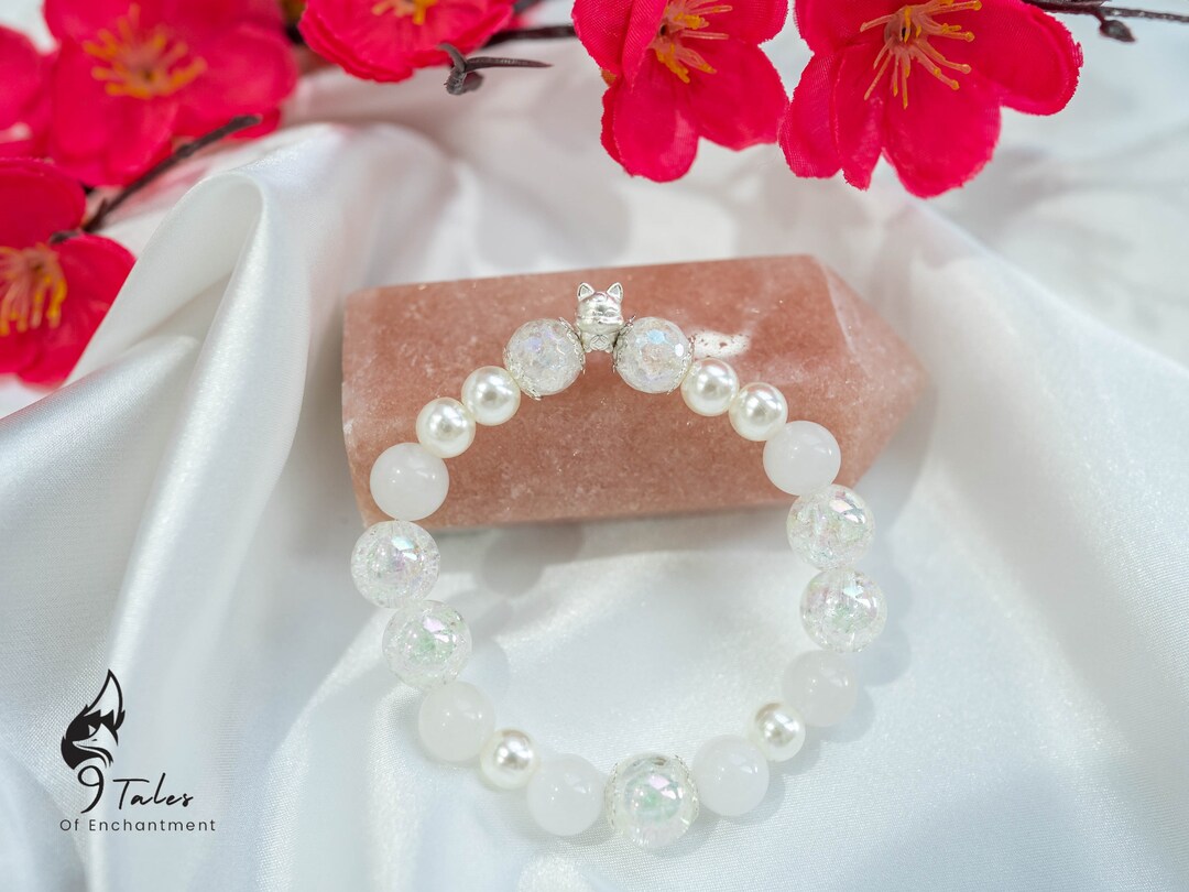 Nine Tail Fox Deity Magic Spelled, Handmade Crystal Beads Silver ...