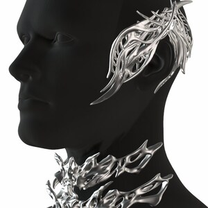 Futuristic Sci-fi Ear Cuff: 3D Printed Chaotic Bones Ear Piece - Etsy