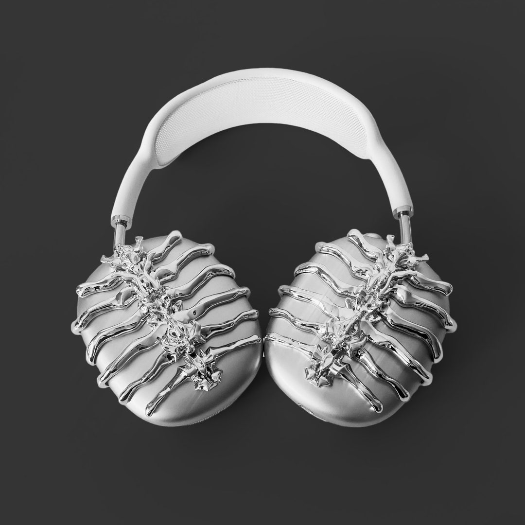 Silver Bone Airpods Max Attachment: 3D Printed Spineflex Set - Etsy