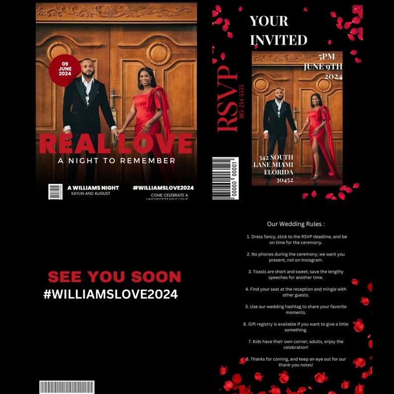 Magazine Style Wedding Invitation/program Template - Etsy