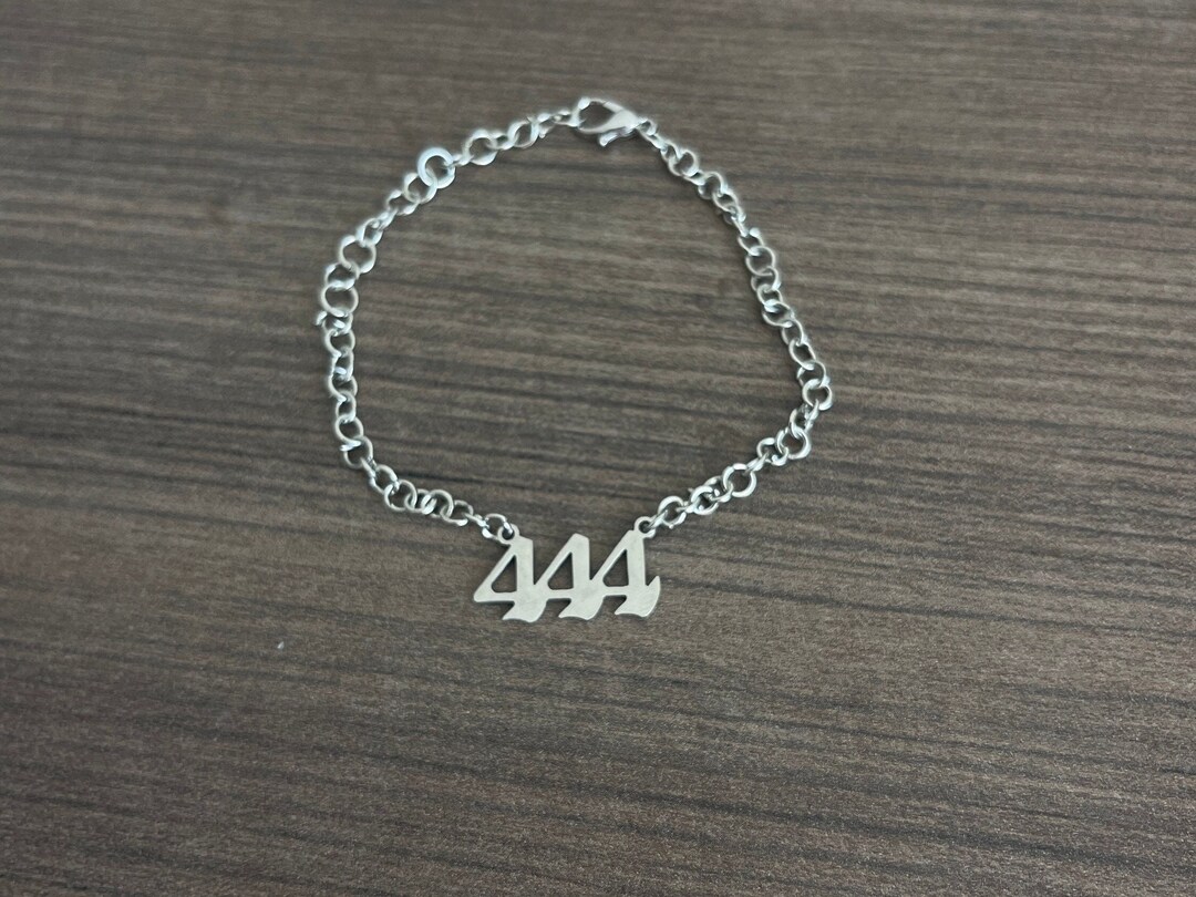 444 Angel Number Anklet - Etsy