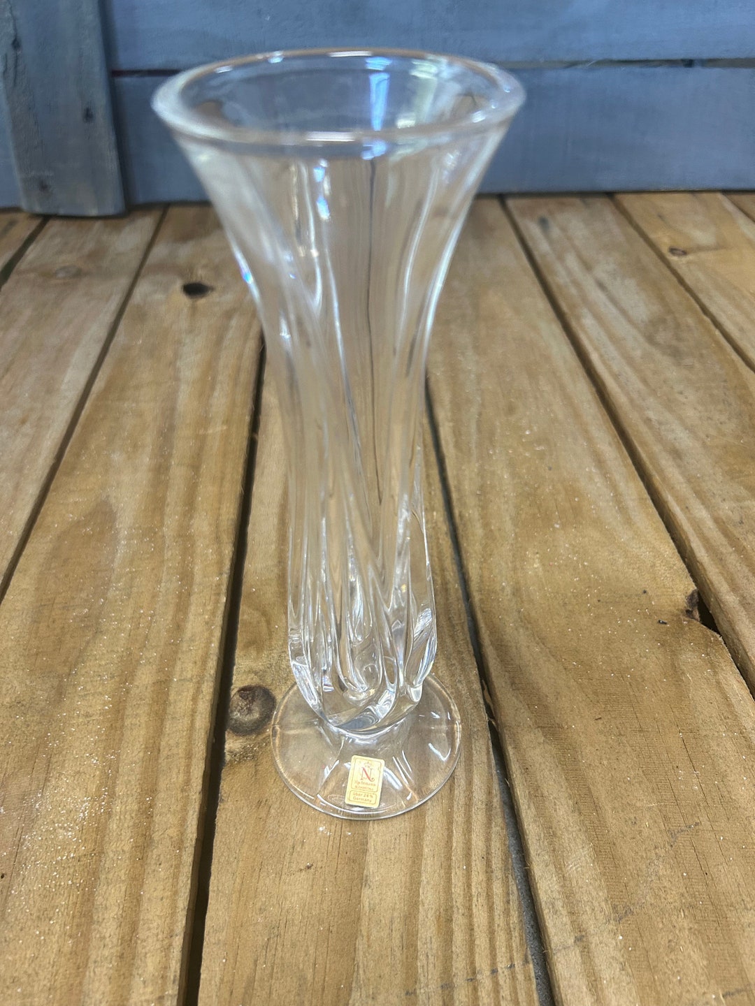 Crystal Bud Vase Vintage, Tulip Shape, Flower Shape Tall Vase, Home ...