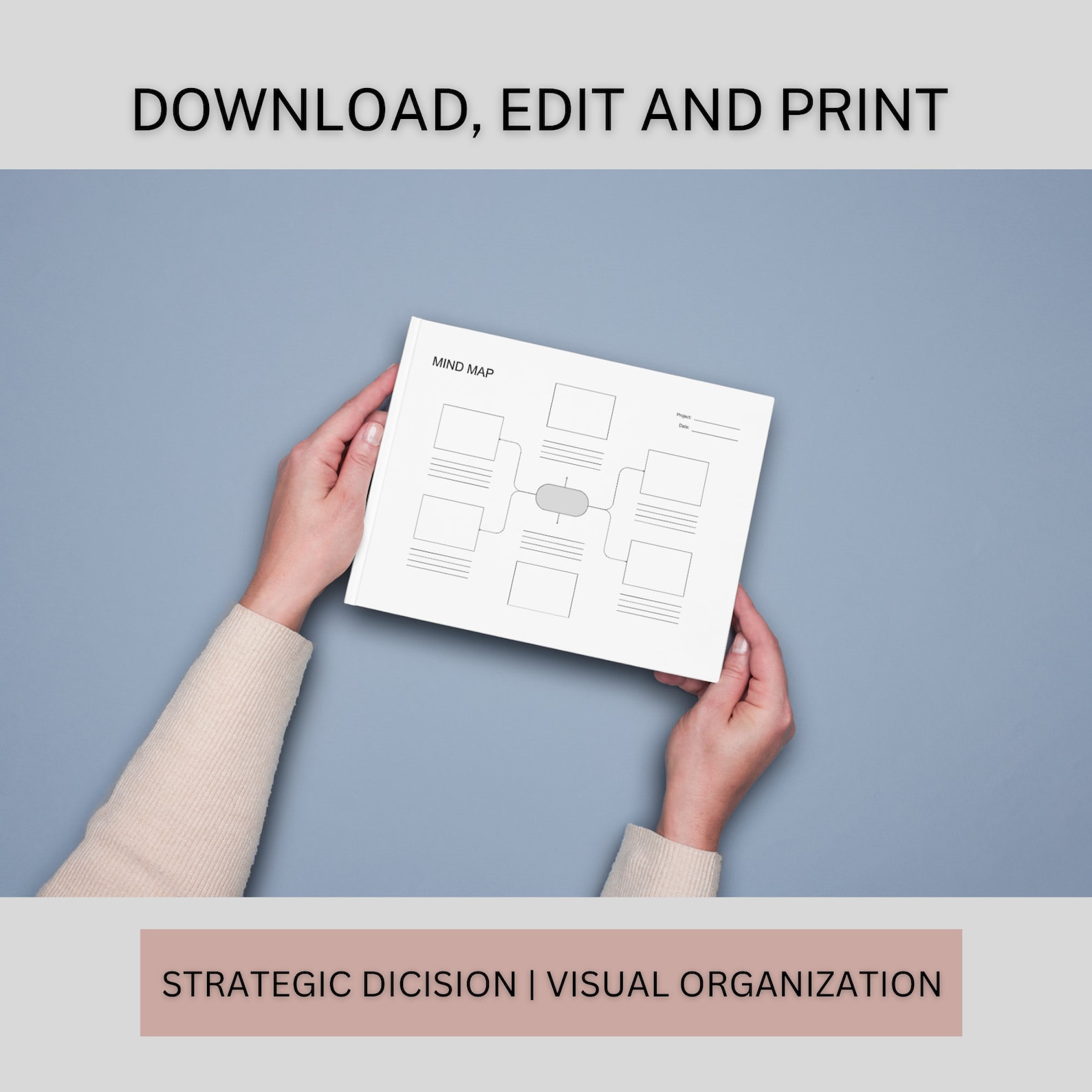 Mind Map | Printable Mind Map | Editable Mind Map | Brainstorm | A4 ...