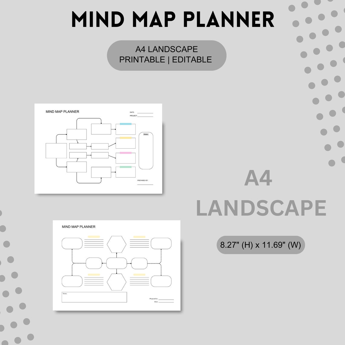 Mind Map, Planner, Brainstorm, Mind Map Template, Printable Mind Map ...