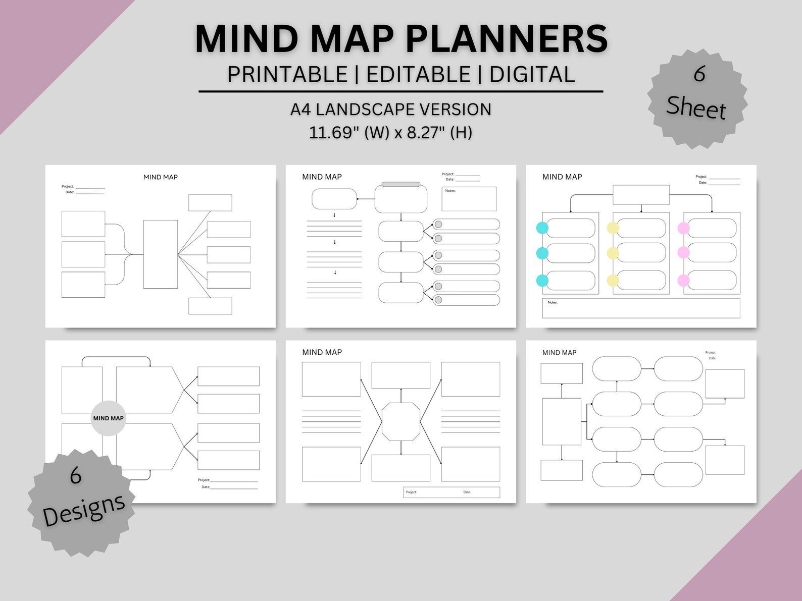 Mind Map | Mind Map Planner | Editable Mind Map | Worksheet | Digital ...