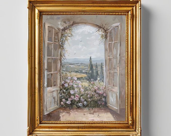 Countryside Pastel Flower Field Print, Farmhouse Wall Art, French ...