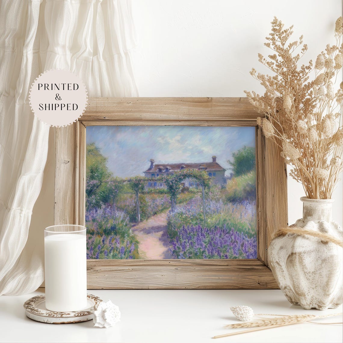 Monet Style Lavender Garden Art Print, French Country Cottage Decor - Etsy