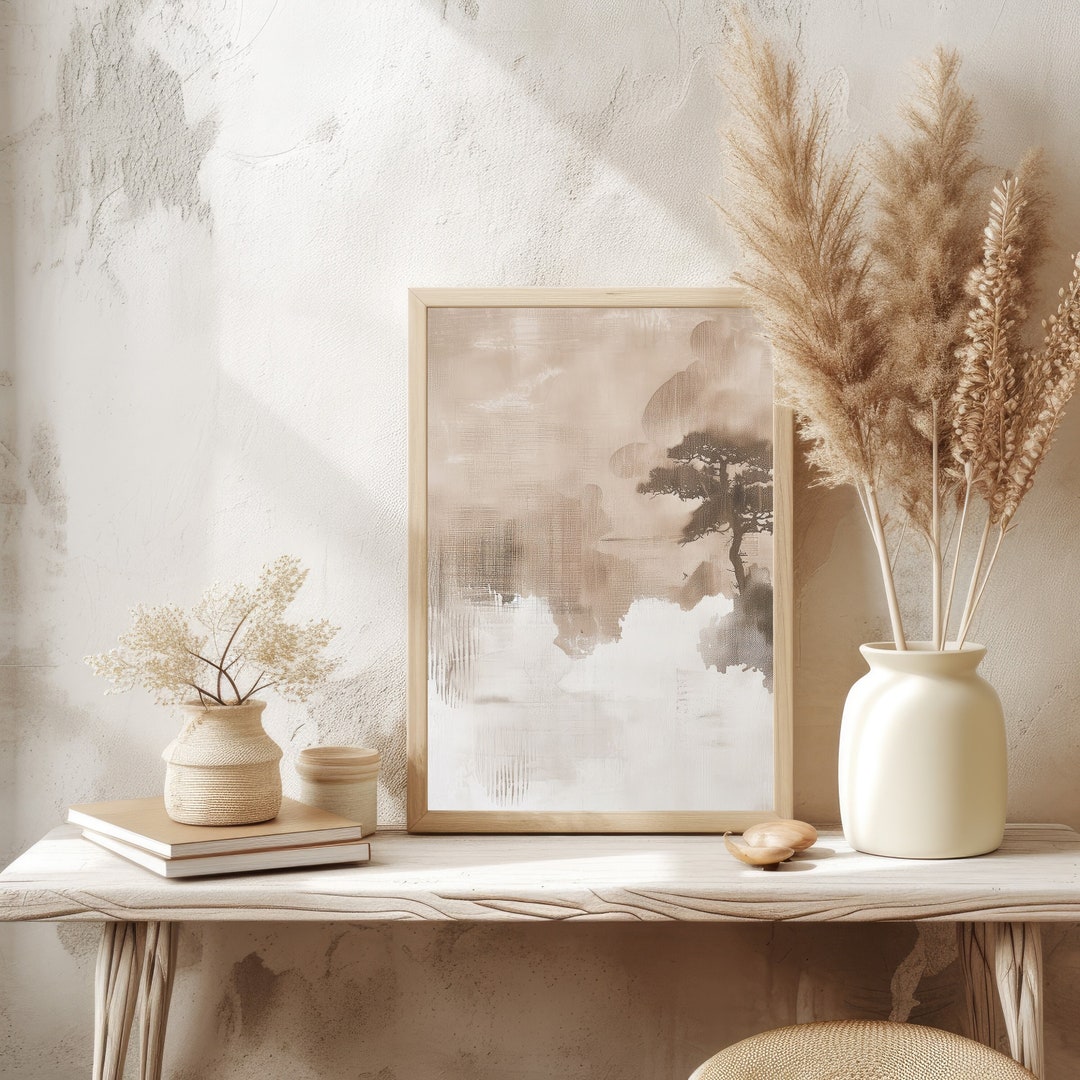 Japandi Abstract Print, Japandi Home Decor, Neutral Wall Art, Zen Wall Art, Beige Abstract Art ...