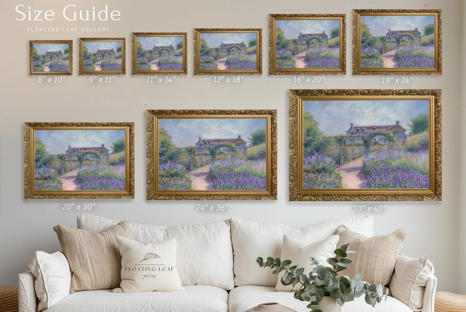 Monet Style Lavender Garden Art Print, French Country Cottage Decor - Etsy