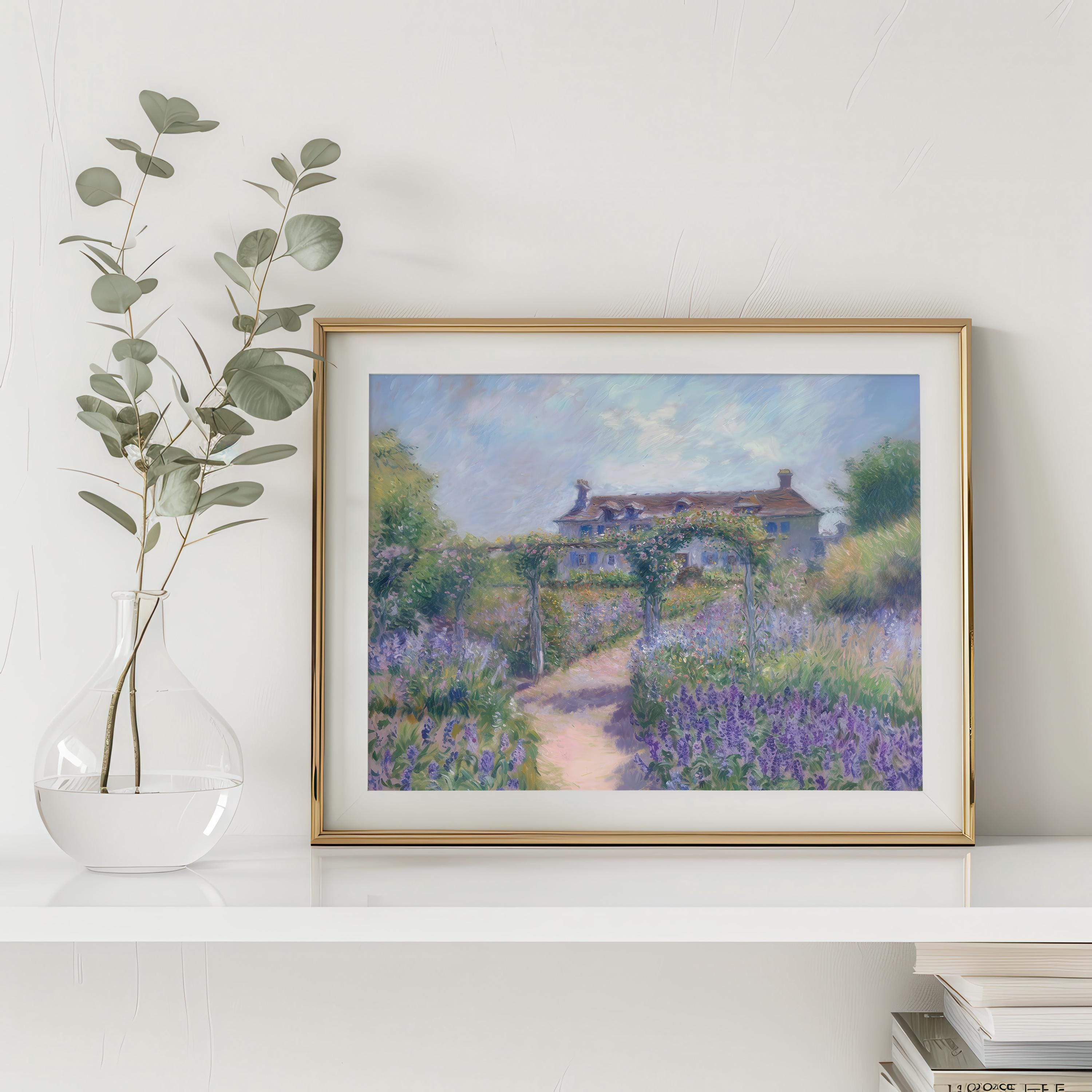 Monet Style Lavender Garden Art Print, French Country Cottage Decor - Etsy
