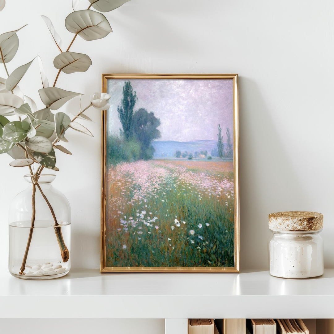 Monet Flower Field Art Print, French Country Impressionist Decor - Etsy