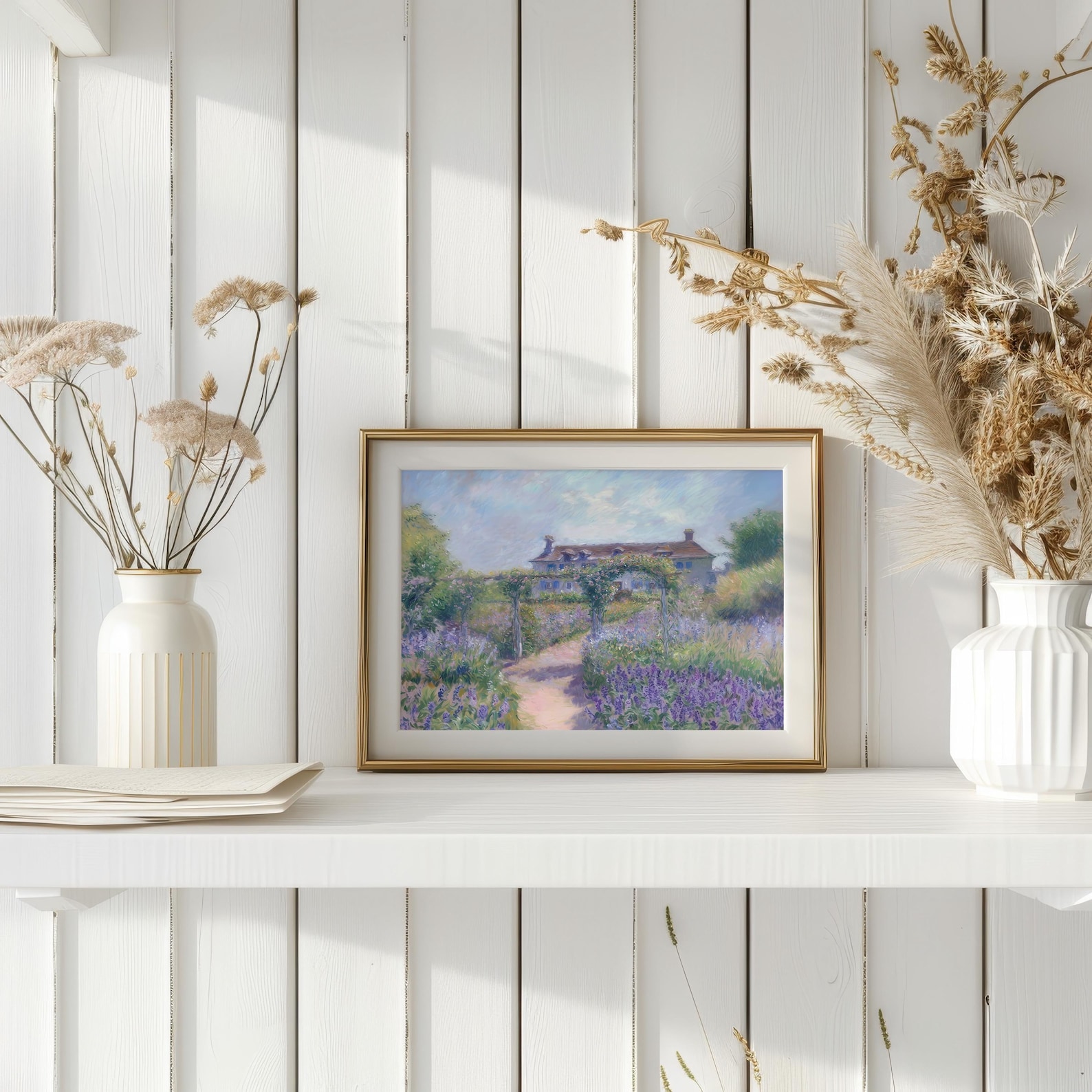 Monet Style Lavender Garden Art Print, French Country Cottage Decor - Etsy