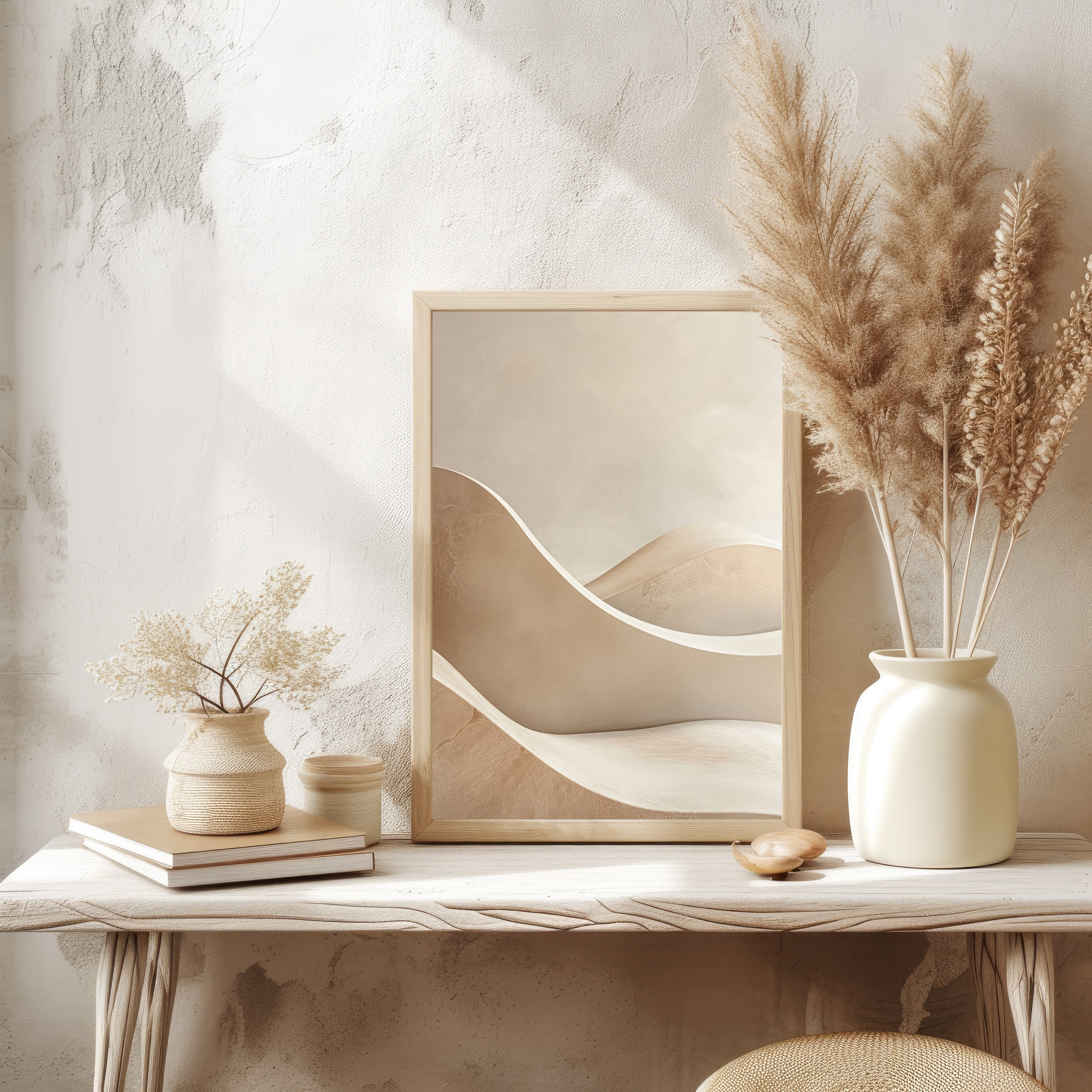 Minimal Neutral Abstract Print, Japandi Home Decor, Soft Beige Neutral ...