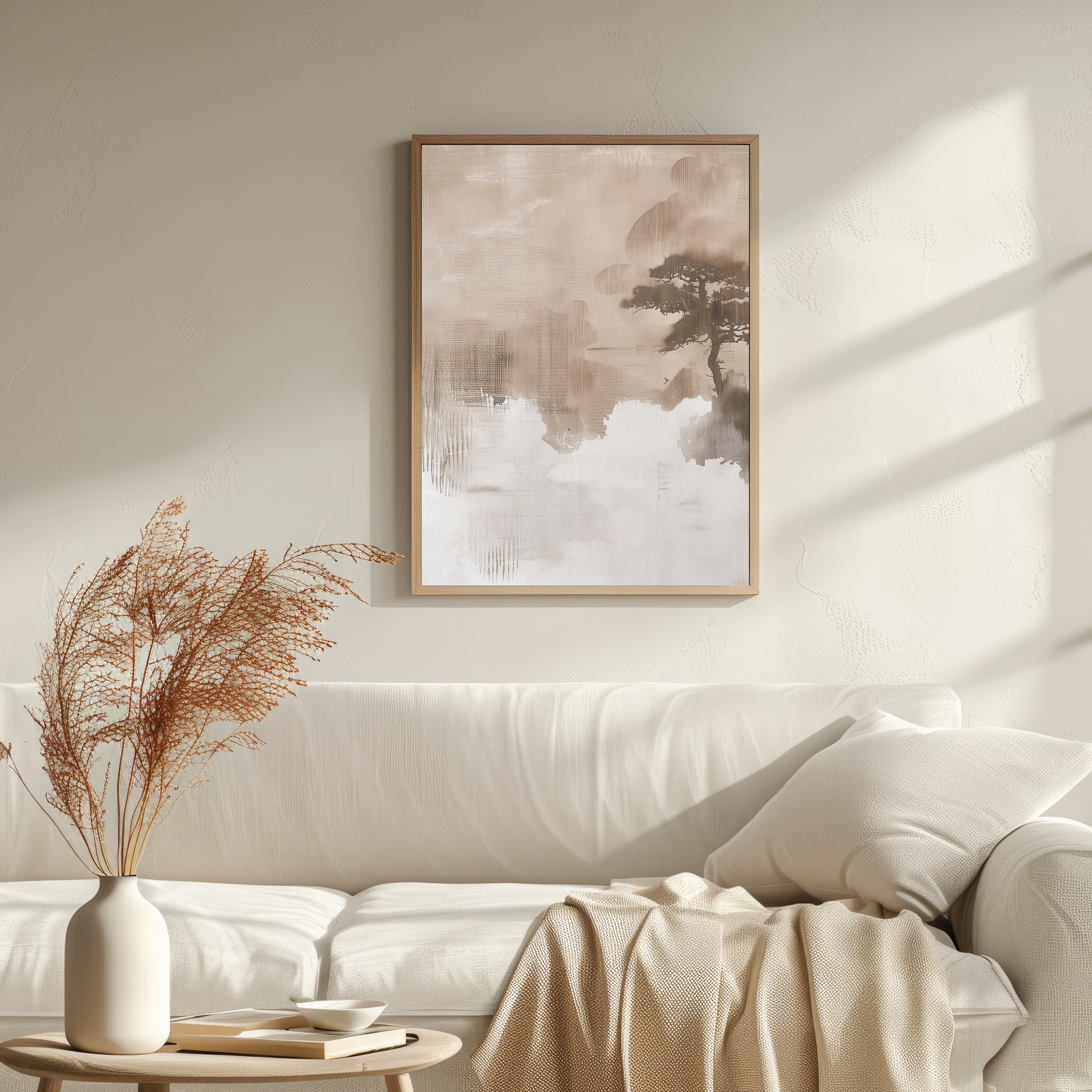 Japandi Abstract Print, Japandi Home Decor, Neutral Wall Art, Zen Wall Art, Beige Abstract Art ...