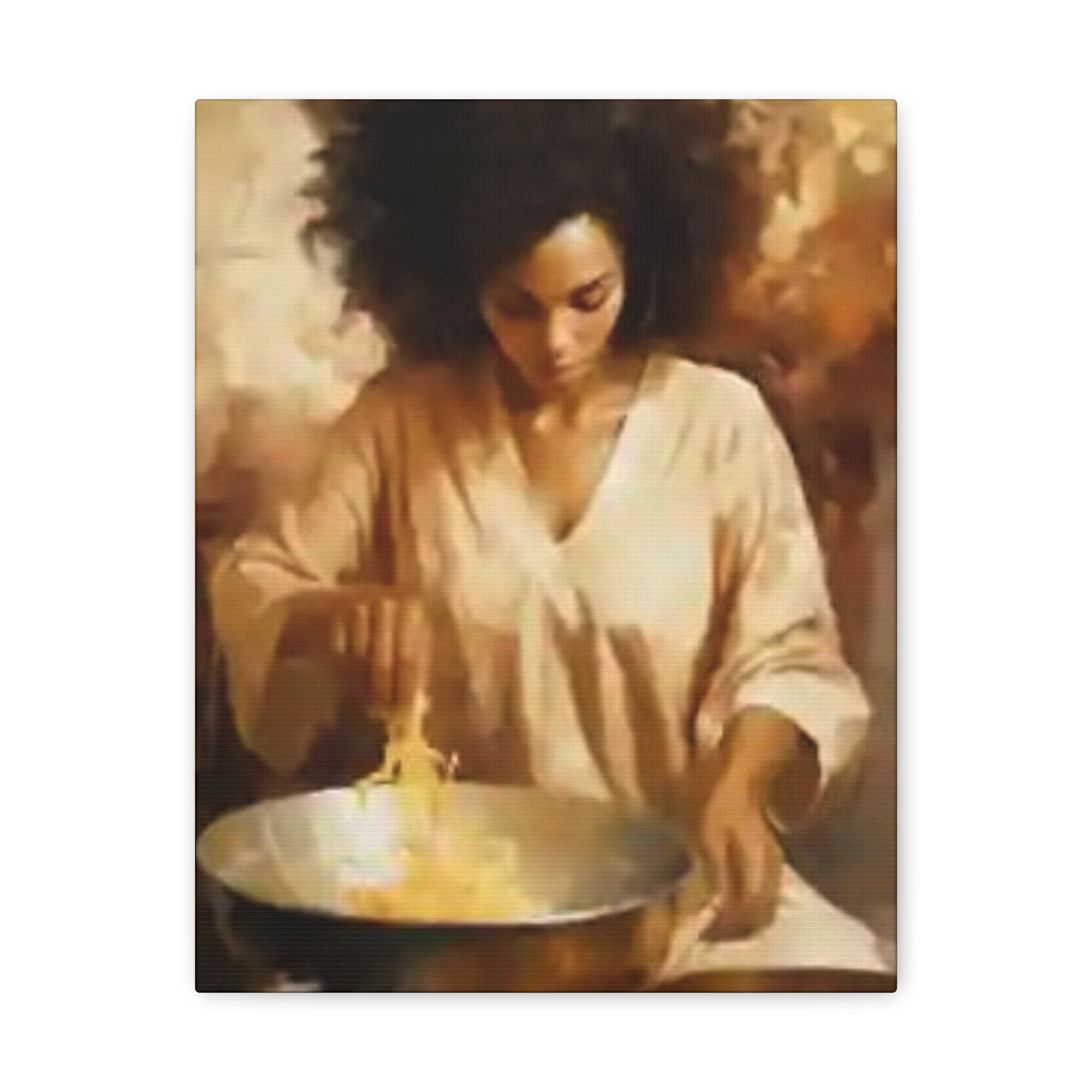 She Cooks! | Oil Painting | Neutral Colors | Culinary Art | Ethnic ...