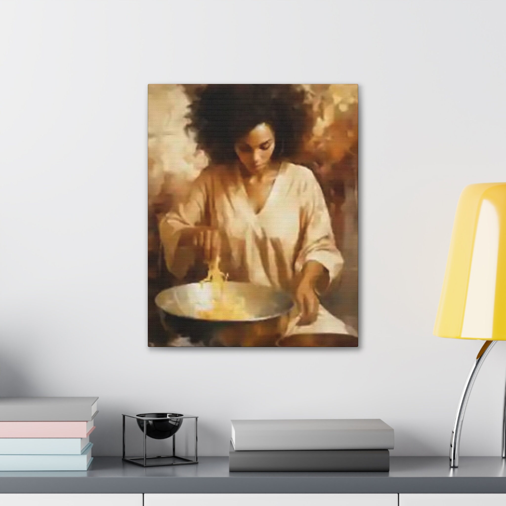 She Cooks! | Oil Painting | Neutral Colors | Culinary Art | Ethnic ...