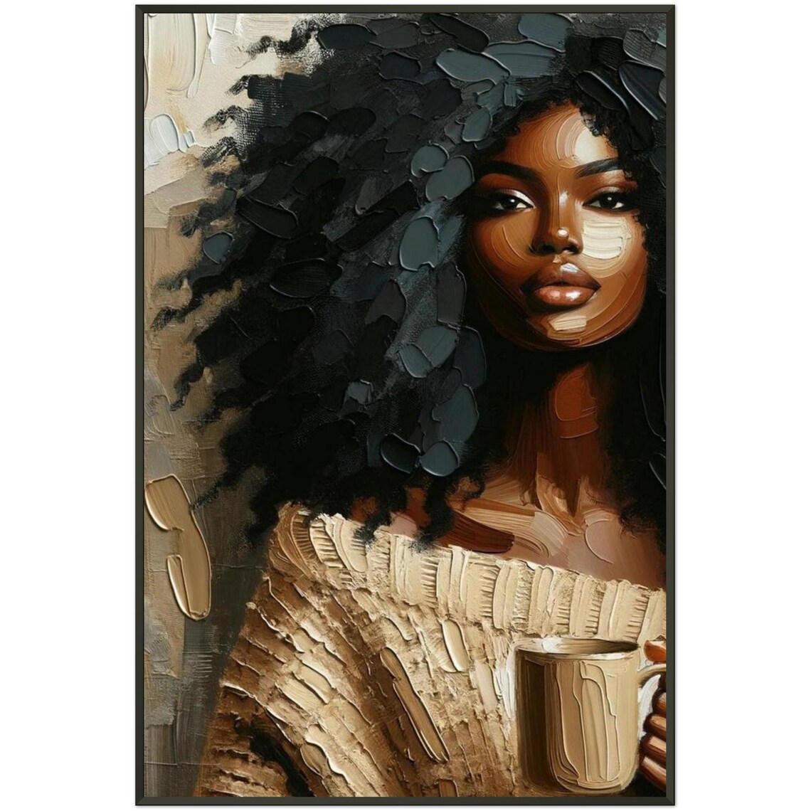 Tea for the Queen Black Woman Art Print | African Modern Wall Art ...