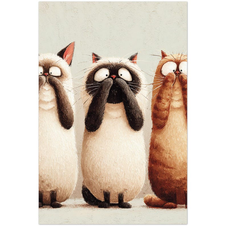 Funny Cat Bathroom Art - Stink Face Aluminum Print - Cute Cat Oil ...