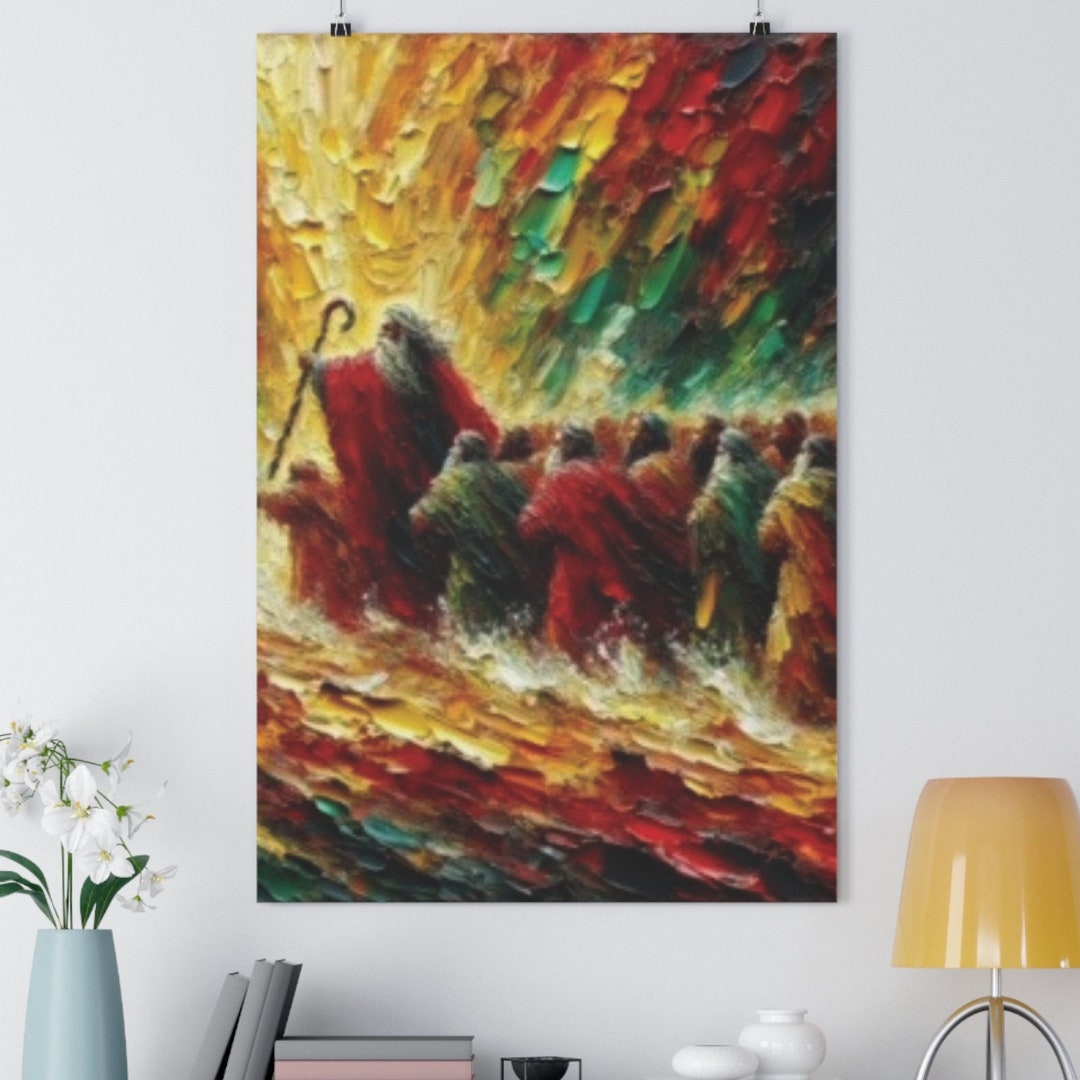 Moses and the Sea | Moses Parts the Sea African Colors | Oil Painting ...