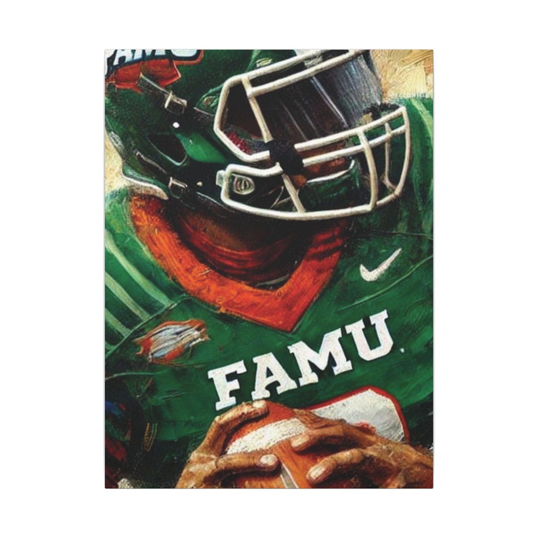 FAMU Wall Art Dorm Art | FAMU Football Player Canvas Print, Matte ...