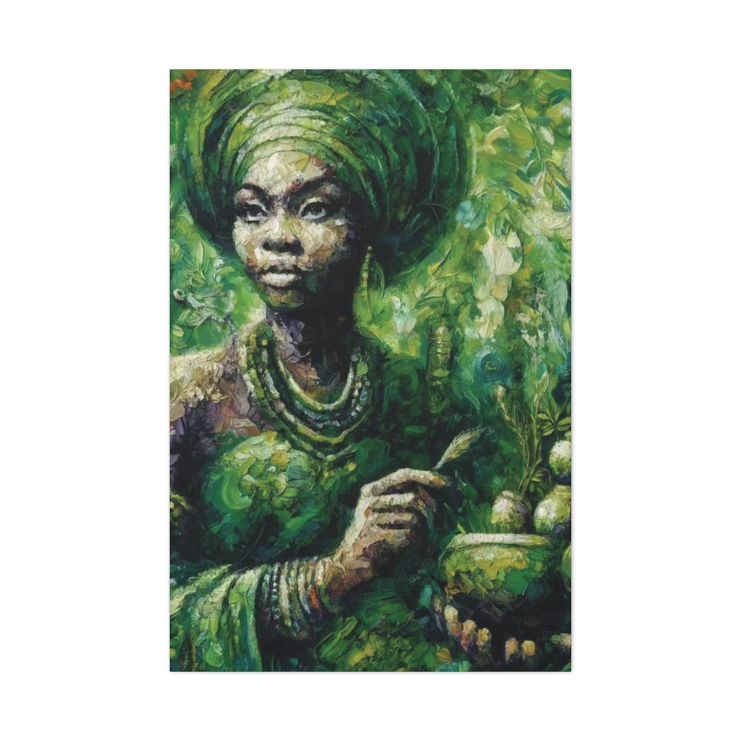 Aja Green Orisha Art African Art Neutral Earth Tones African Spritual ...