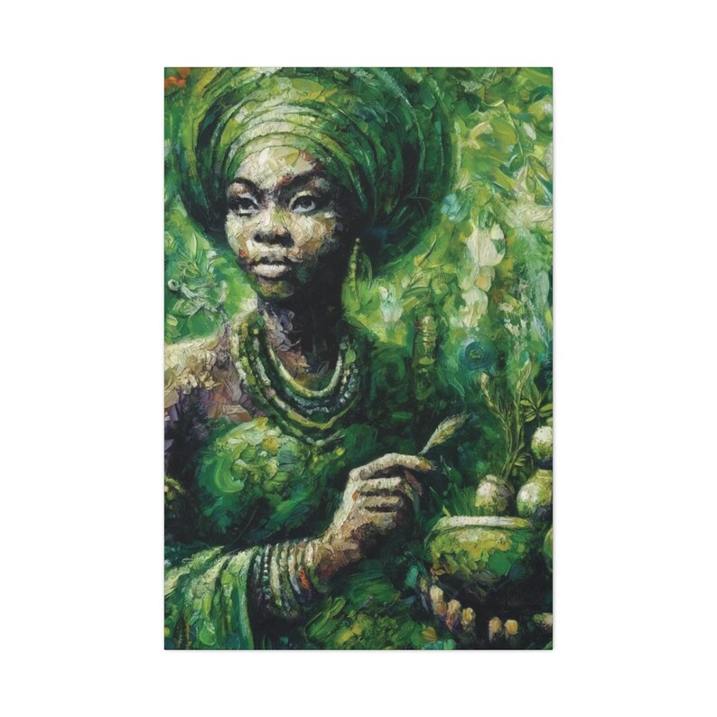 Aja Green Orisha Art African Art Neutral Earth Tones African Spritual ...