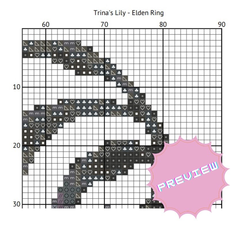 Trina's Lily Elden Ring Cross Stitch Pattern Downloadable PDF - Etsy UK