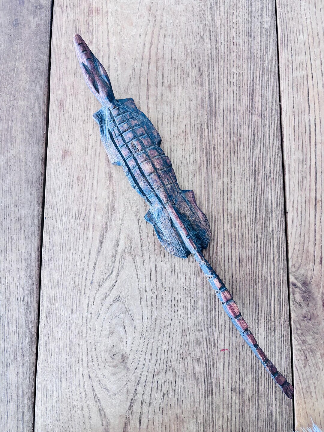 Hand-carved African Crocodile Sculpture | Wood Home Decor | 32cm ...