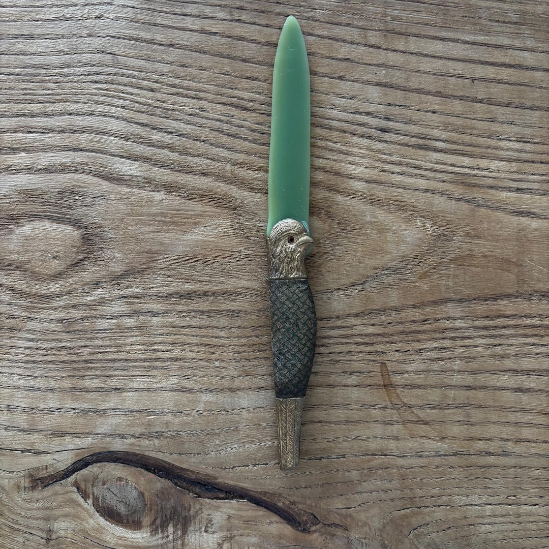 Vintage Bird Letter Opener – Hand-carved Wood Handle – Decorative Desk ...