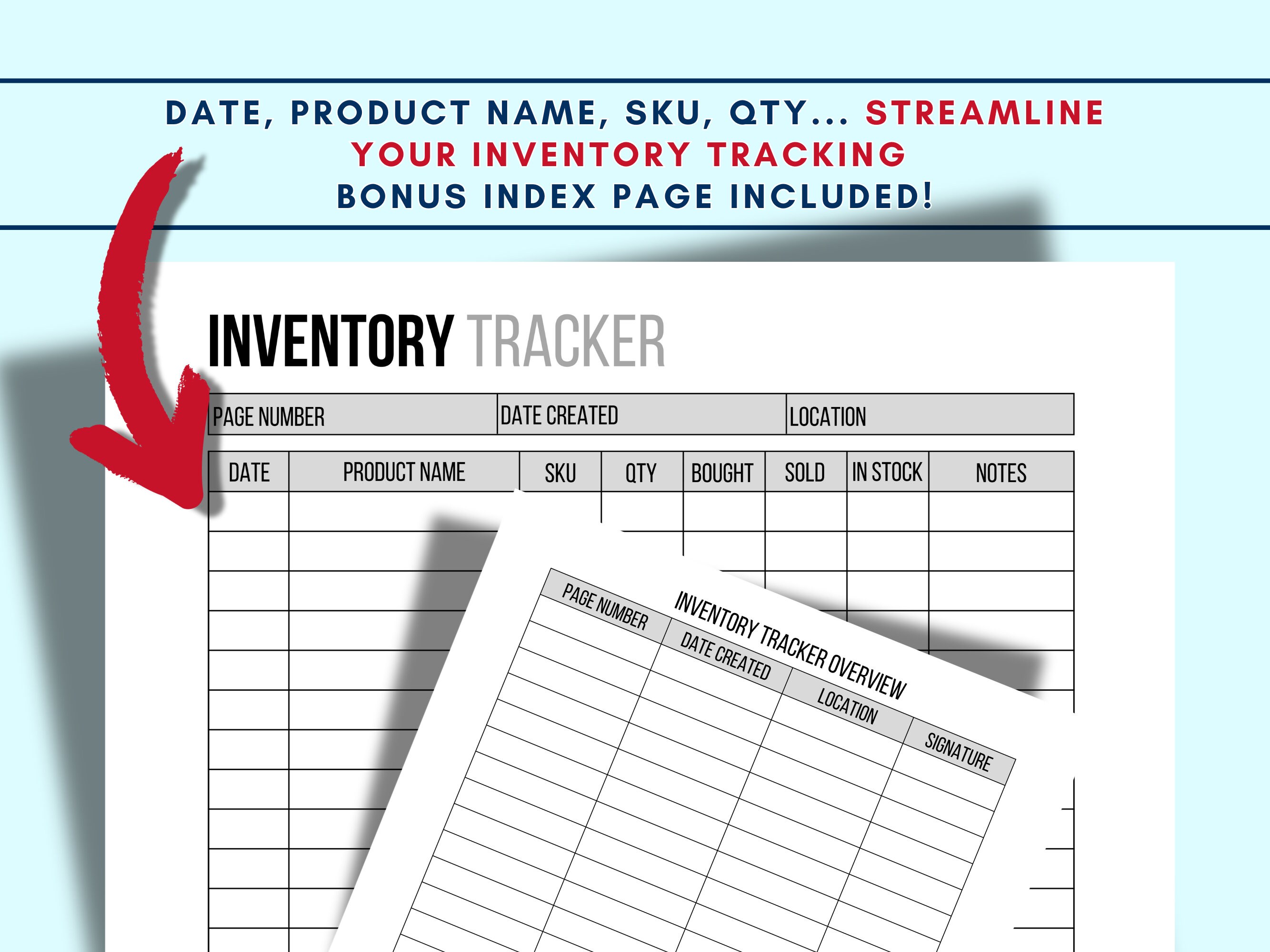 Printable Inventory Tracker for Small Business Stock Management Product ...