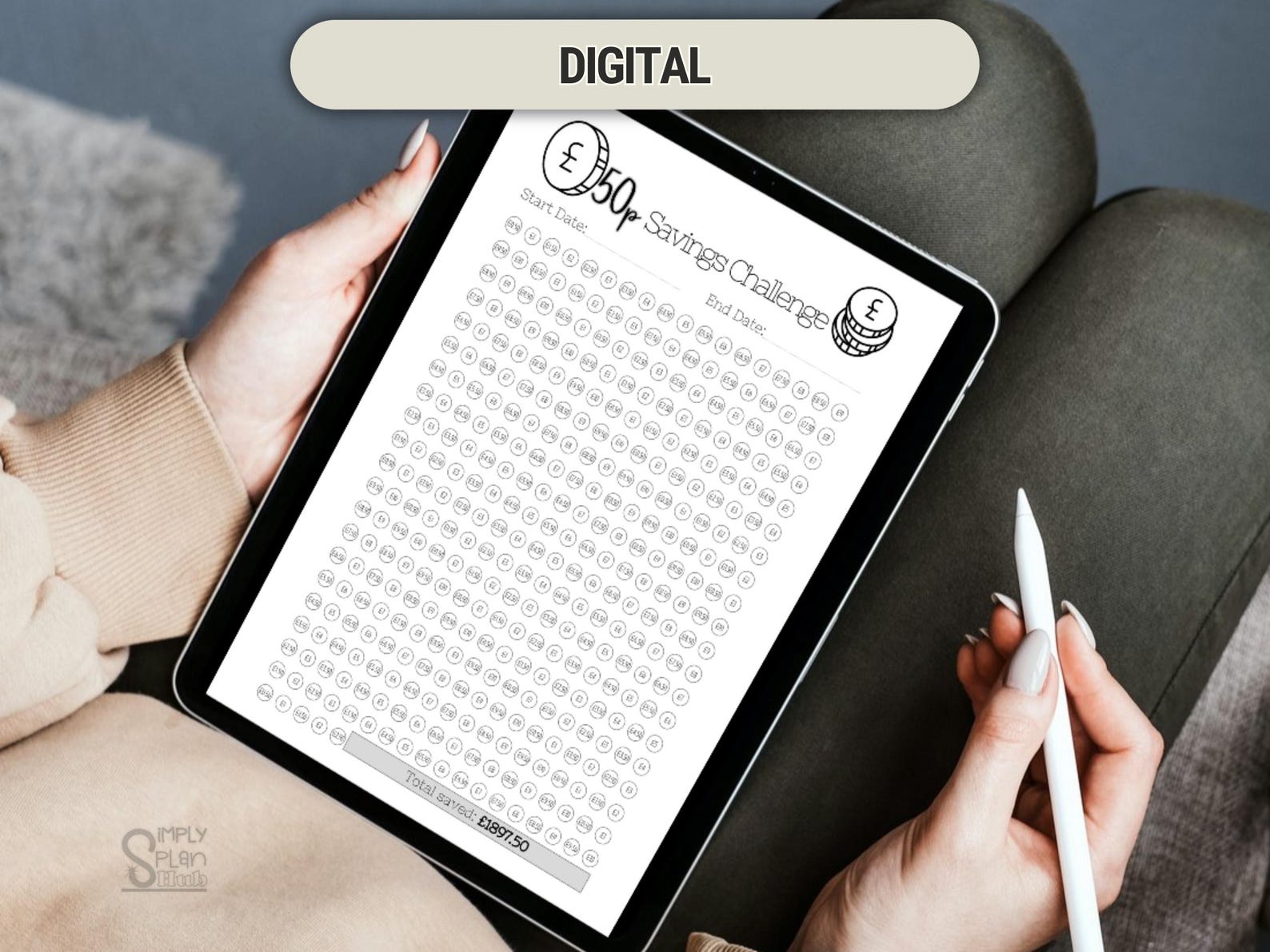 UK 50p Savings Challenge Tracker: British Pound Budget Planner (PDF ...