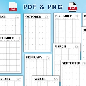 Printable Calendar 2024 & 2025 Monthly Planner 2024/2025 Letter and A4 ...