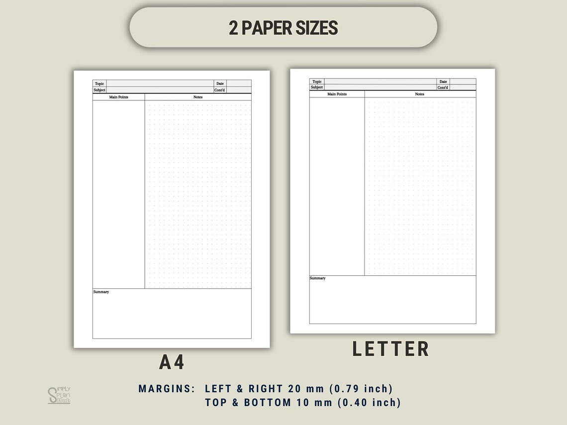 Printable Cornell Notes Template: Graph, Ruled, Dotted, Blank (PDF, PNG ...