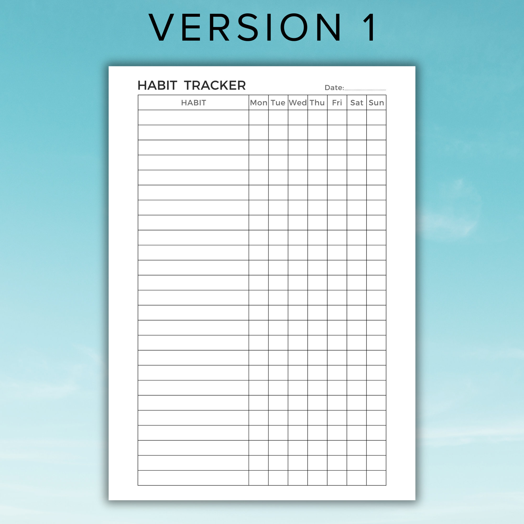 Weekly Habit Tracker Printable Template, Daily Routine & Goal Tracking ...