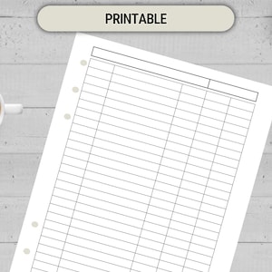 Printable 5 Column Log Template: Customizable Tracker (PDF & PNG) - Etsy