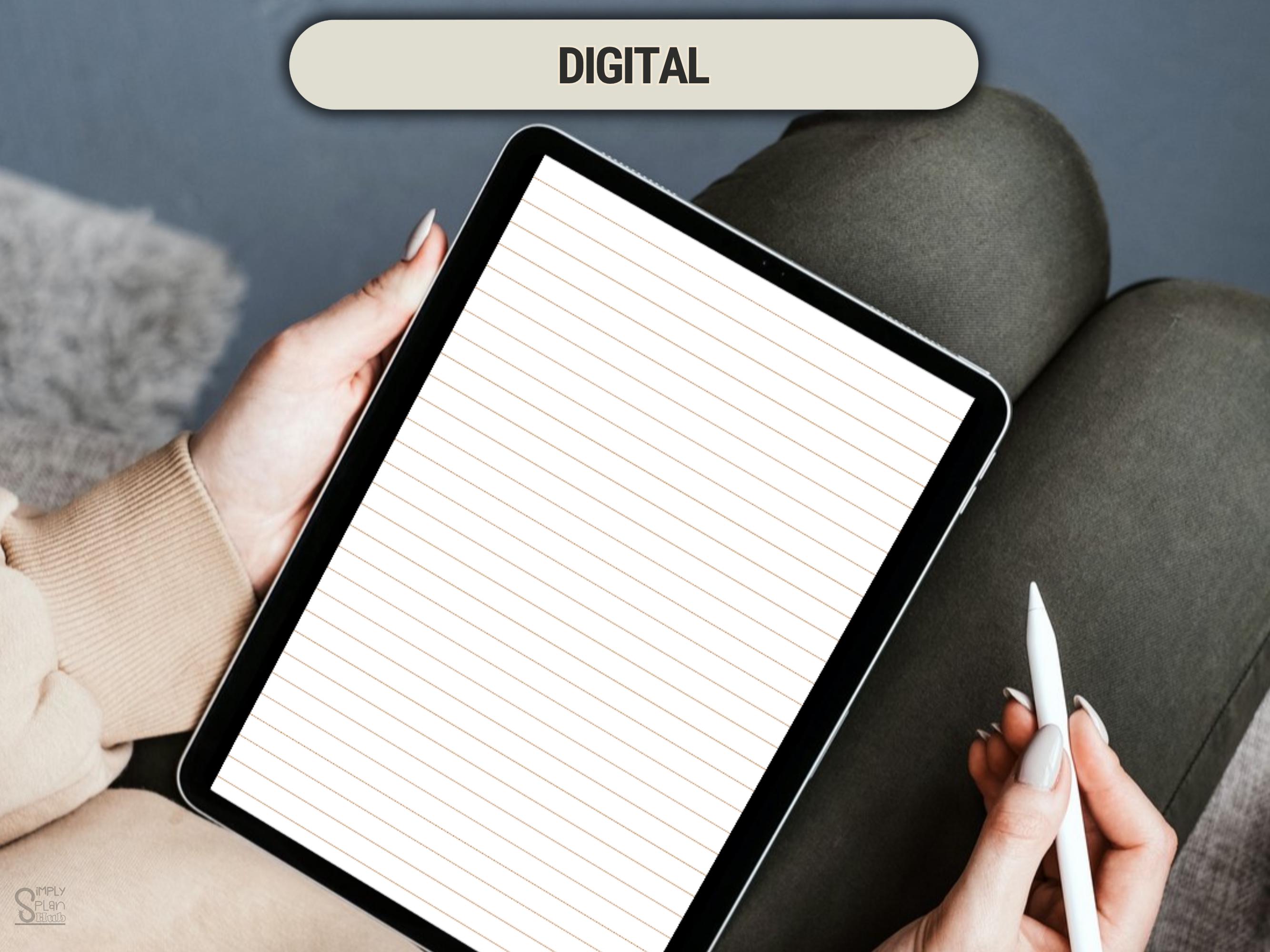Printable Colored Lined Paper Set: A4/a5/letter Sizes (PDF) - Etsy