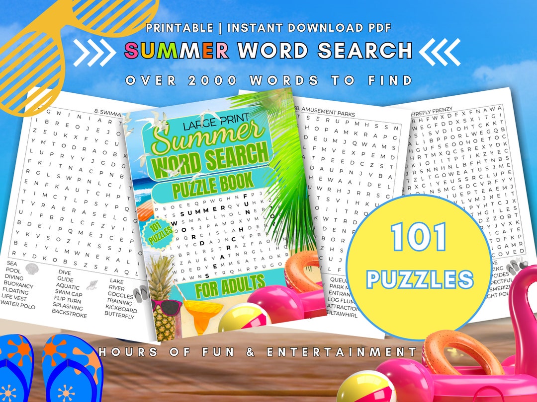Printable Summer Word Search Party Games | 101 Summertime Activities ...