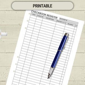 Printable Checkbook Register: Transaction Tracker, Small Business ...