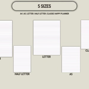 Printable Colored Lined Paper Set: A4/a5/letter Sizes (PDF) - Etsy