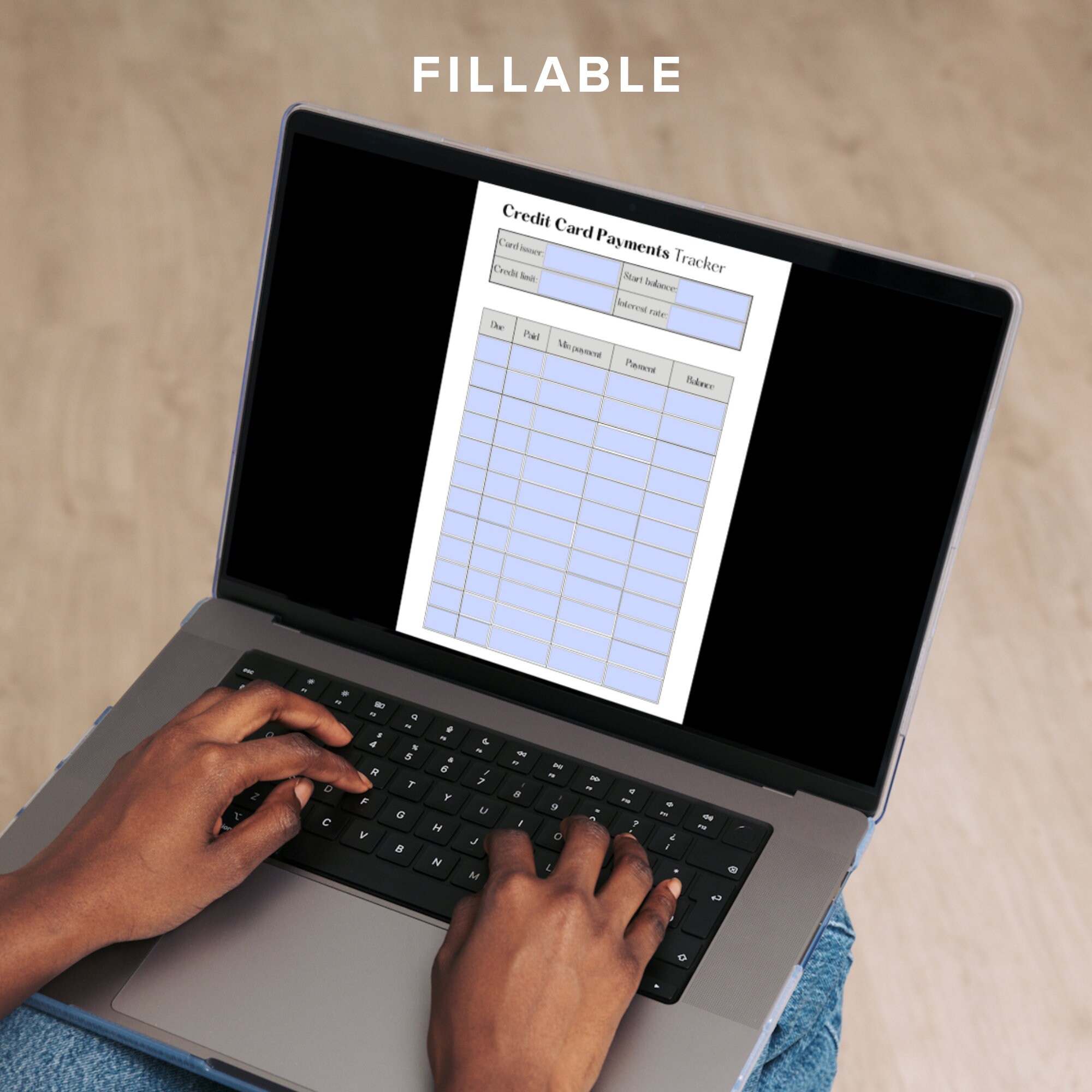 Credit Card Payment Tracker Printable Card Balance Payoff Template for ...