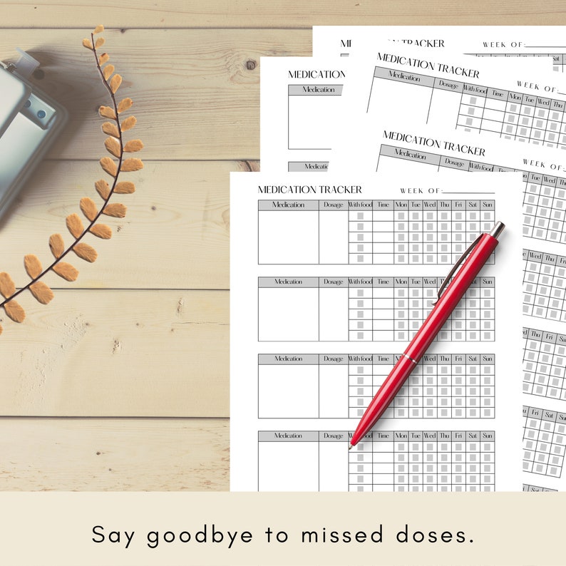 Daily Medication Tracker Printable, Simple Meds Schedule List to Print ...