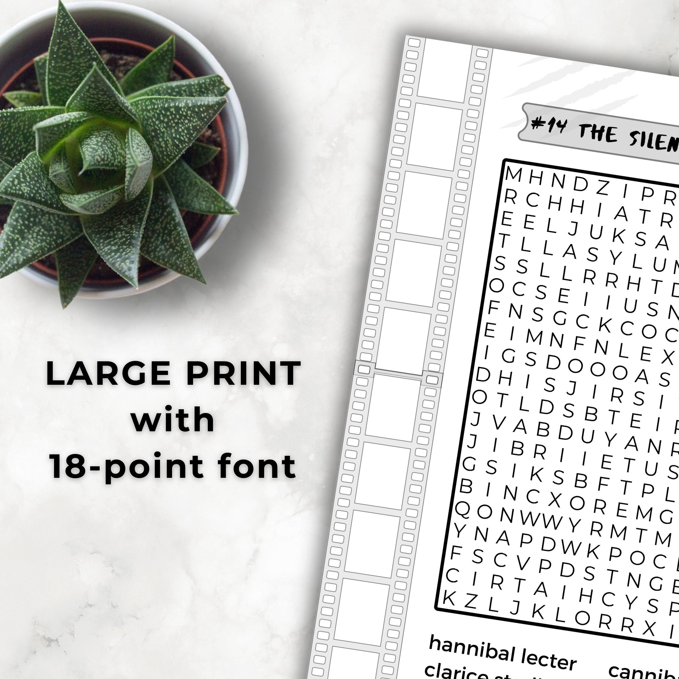 Horror Movies Themed Printable Word Search 20 Wordsearch Puzzles for ...