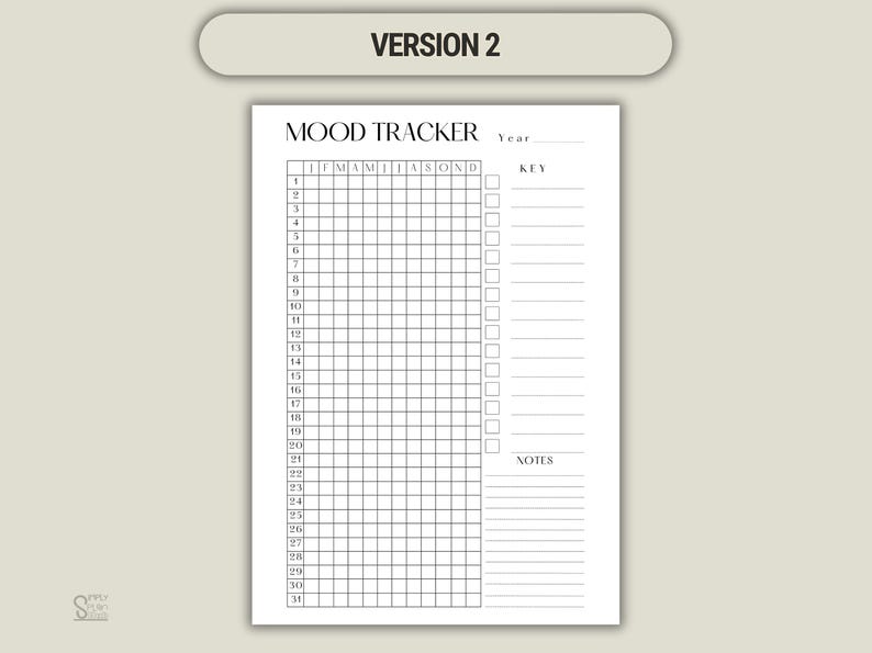 Yearly Mood Tracker Printable: Mental Health Journal (PDF, PNG) - Etsy