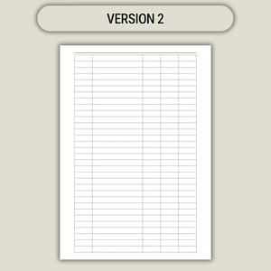 Printable 5 Column Log Template: Customizable Tracker (PDF & PNG) - Etsy