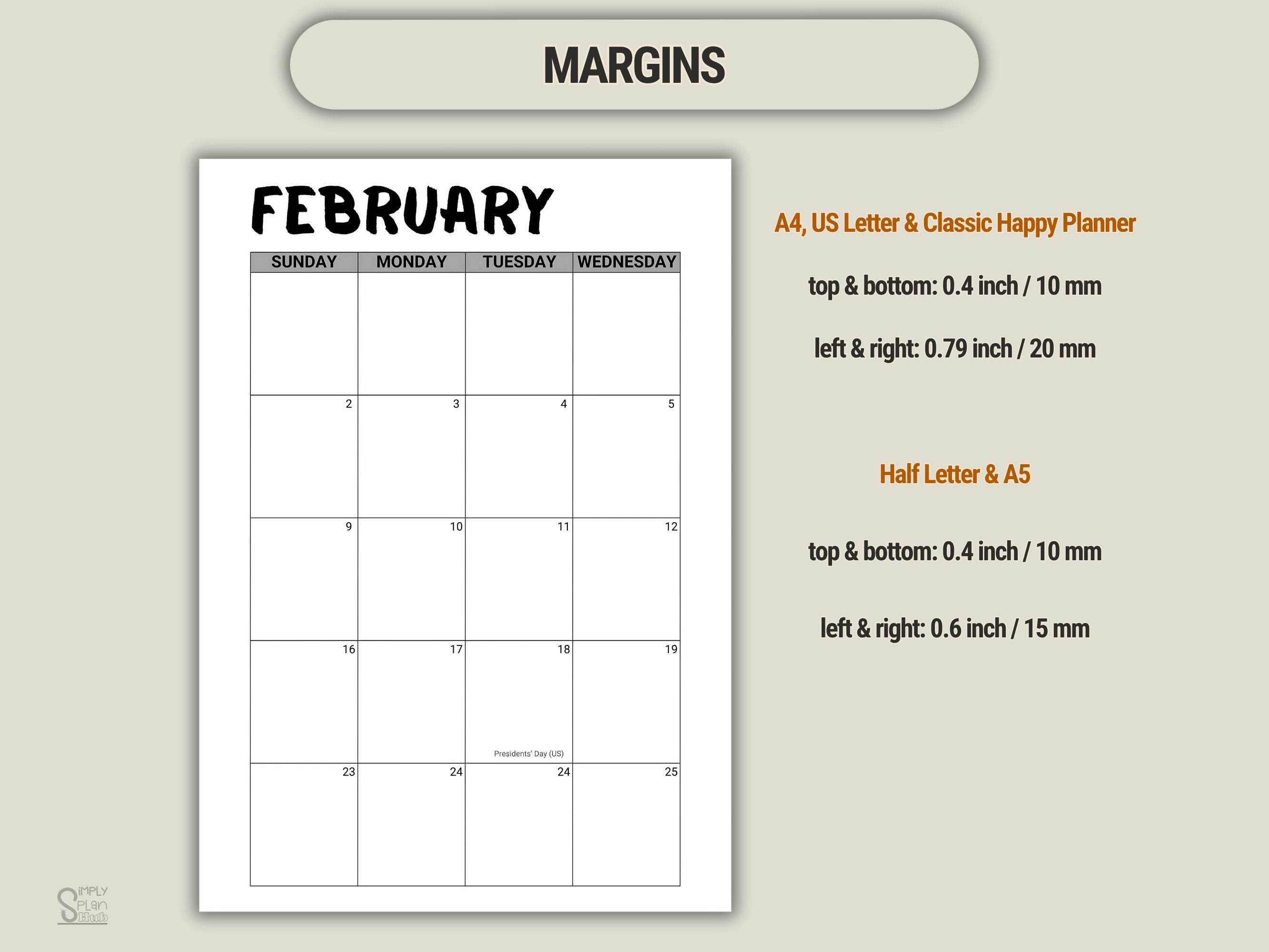 2025 Monthly Planner With Holidays Printable Month on 2 Pages 2025 ...