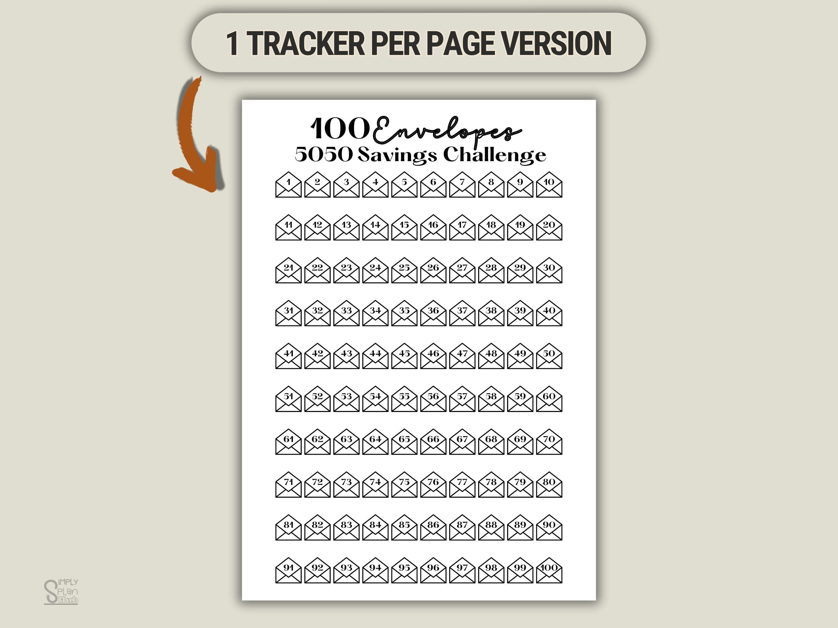 100 Envelope Challenge Printable: Money Savings Tracker (PDF) - Etsy
