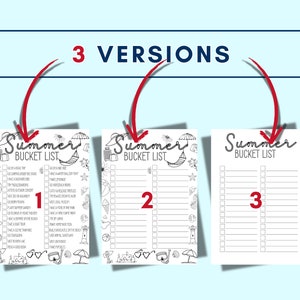 Summer Bucket List Printable and Fillable Summer Break to Do List ...